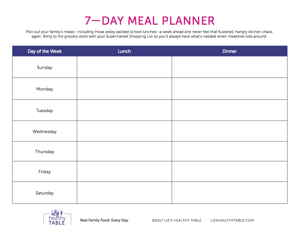 Printable 7 Day Meal Planner - Best Culinary and Food Printable 7 Day Meal Planner - Best Culinary and Food